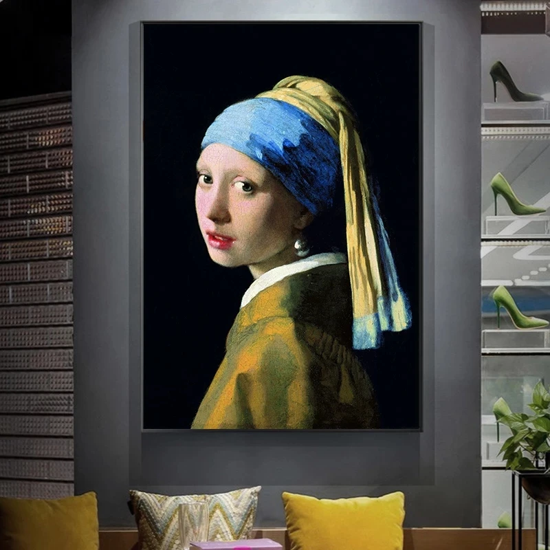 P-ster-de-la-chica-con-pendiente-de-perla-arte-famoso-para-pared-lienzo ...