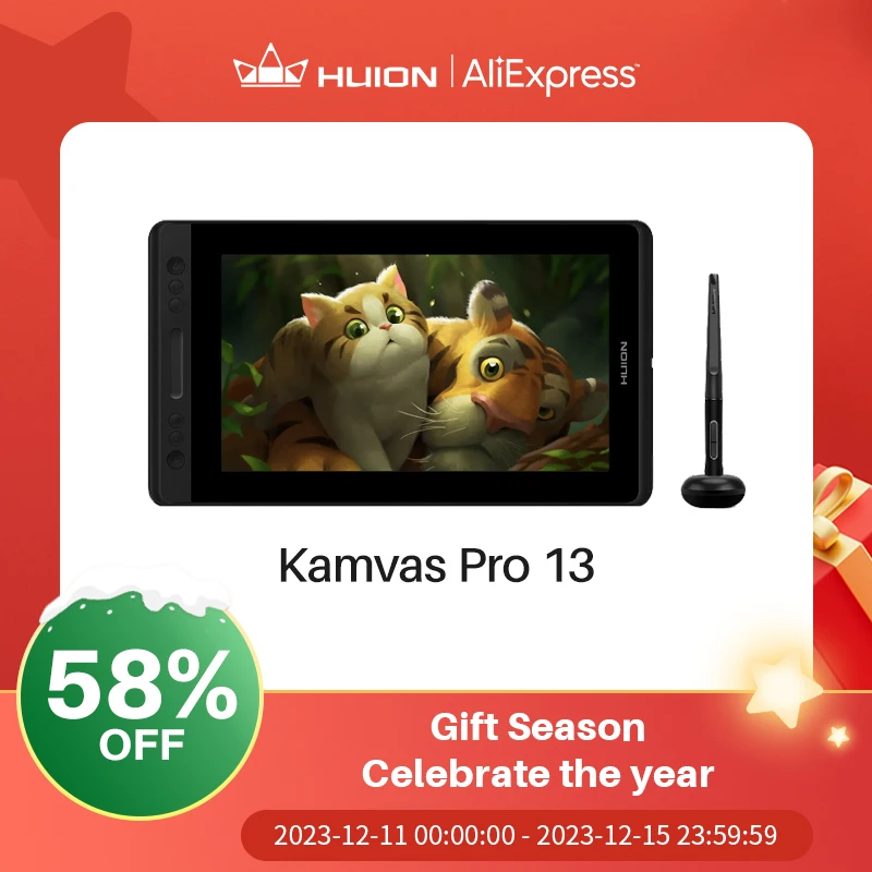 HUION-KAMVAS-Pro-13-GT-133-Pen-Display-Digital-Graphic-Tablet-Monitor ...