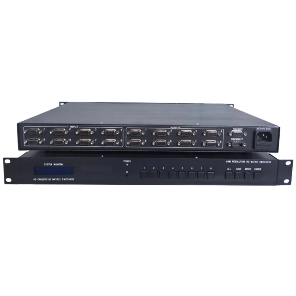 8-Input-And-8-Output-VGA-Matrix-Swtich-8x8-Video-Switcher-RS232-IR ...