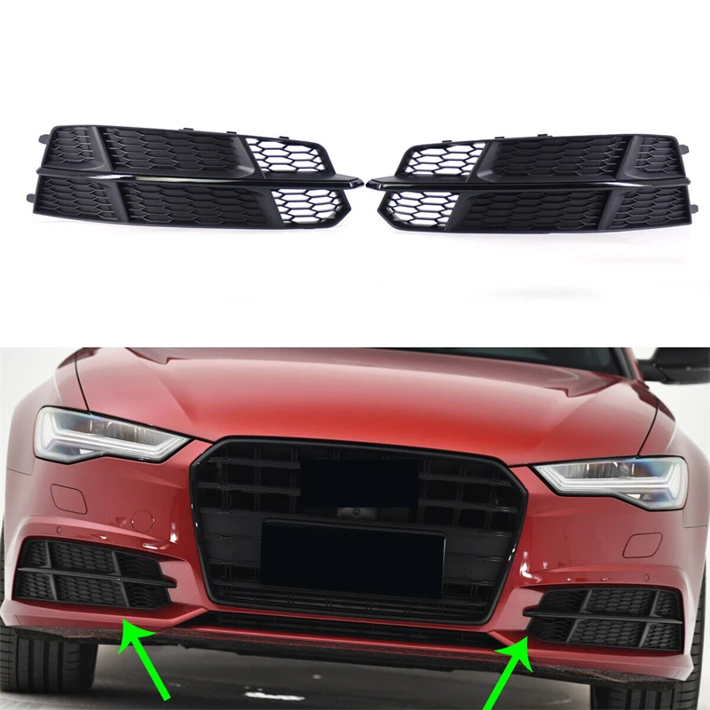 For AUDI A6 C7 S-Line 2015 2016 2017 2018 Front Bumper Fog Light Cover ...