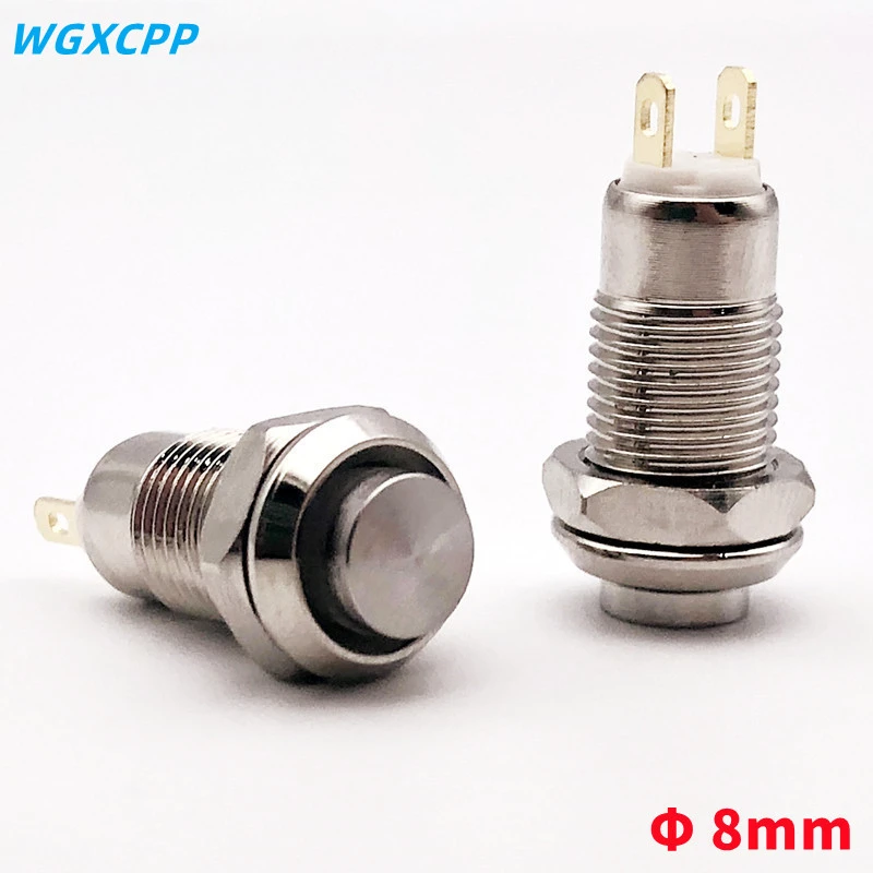 1 Pcs,8mm Panel Hole,metal Push Button Switch,mini Round,momentary ...