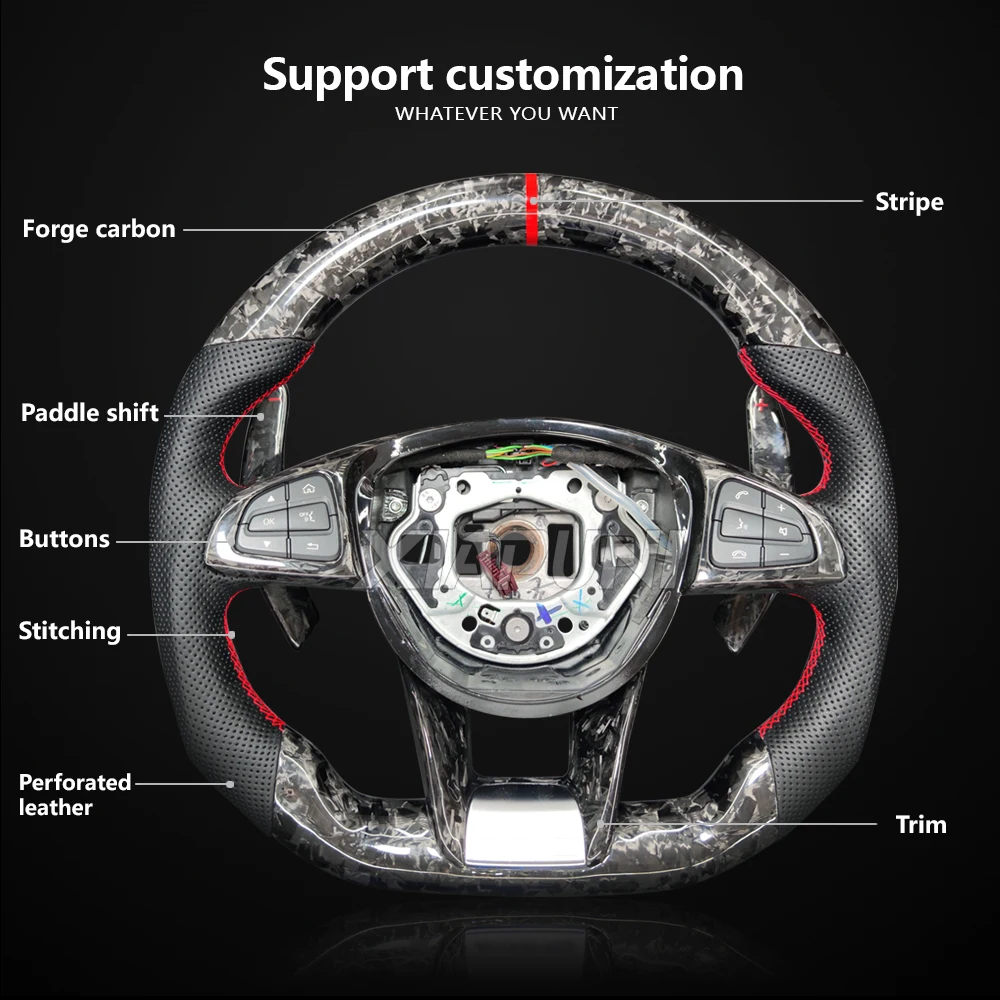 ステアリングホイール ベンツ メルセデス AMG W205 C63 W212 W204 W213 CLS CLA 2012-2019 パドル ...