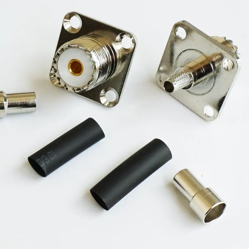 Connector PL259 SO239 UHF Female 4 Hole Flange Chassis Panel Mount ...