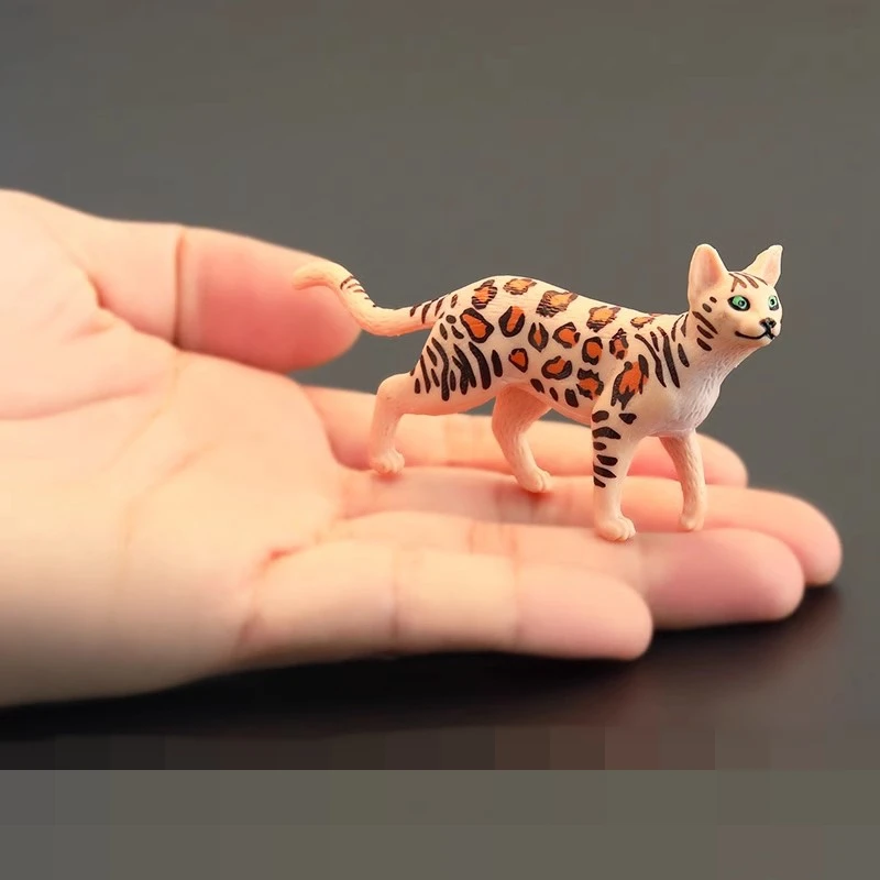 Realistic Bengal Cat Model Desktop Kitten Ornament Pet Asian Leopard ...