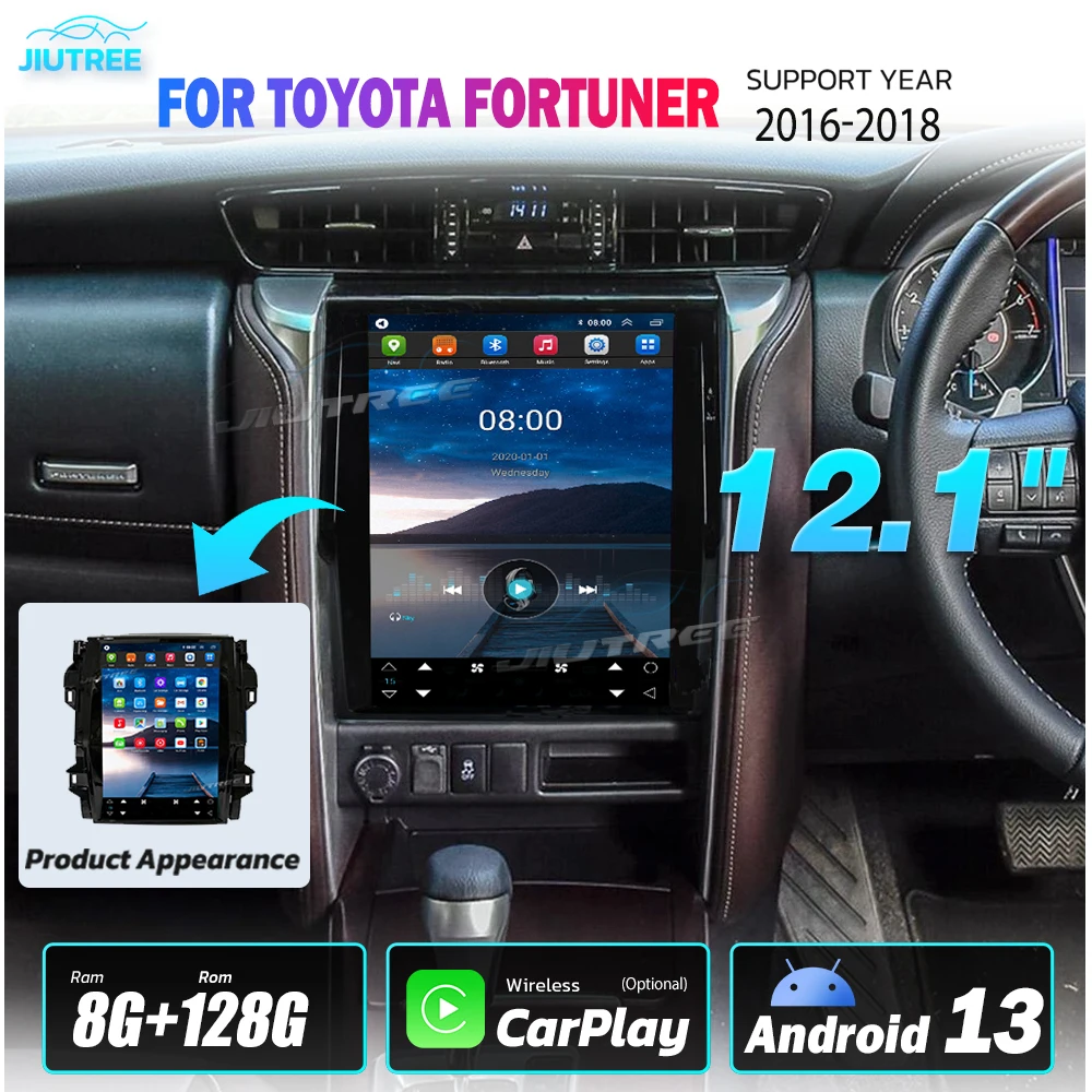 12-1inch-Android-13-Tesla-Screen-For-TOYOTA-Fortuner-2016-2017-2018 ...