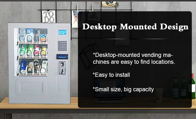 With coin and bill payment tabletop snack vending machine/food vending ...