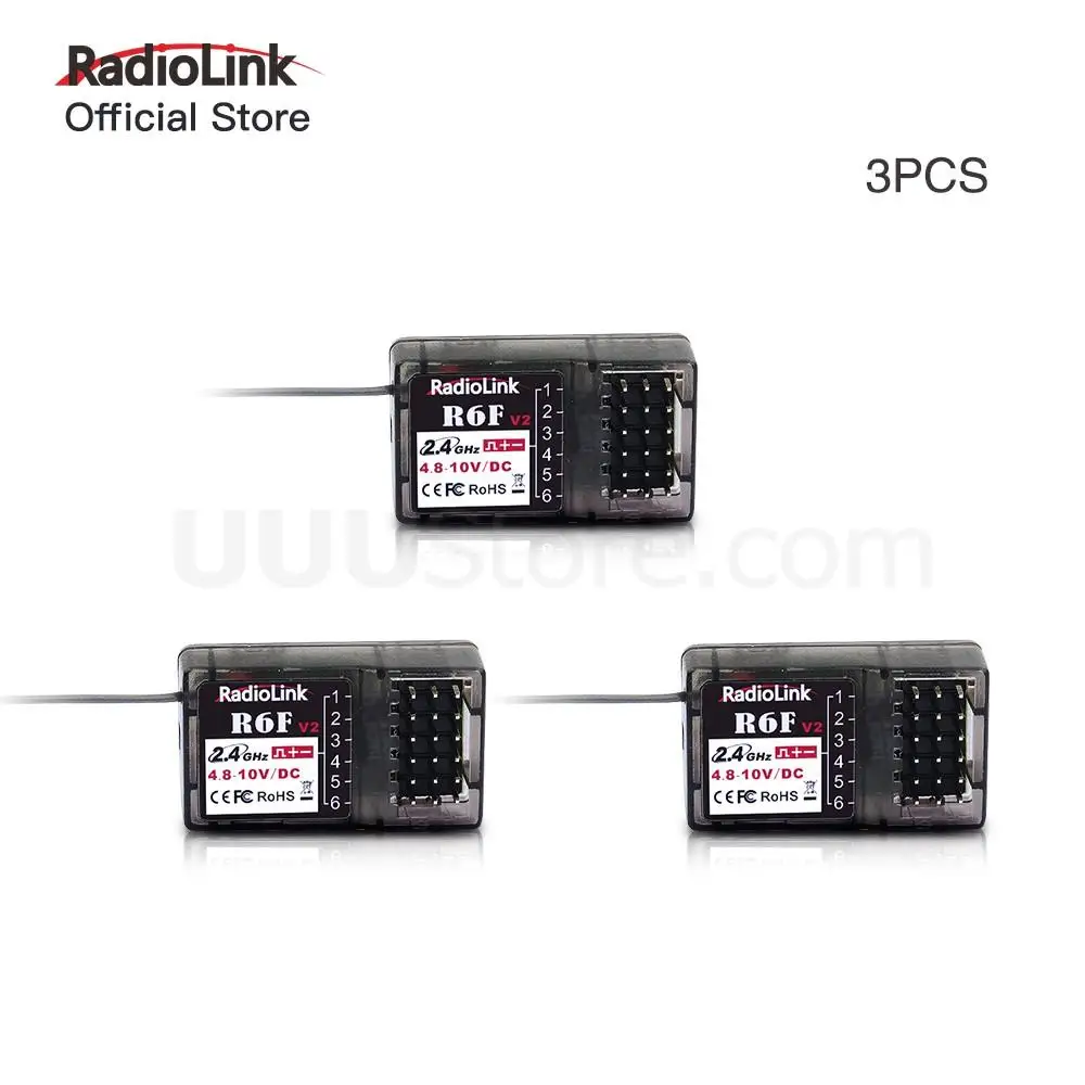 Radiolink receptor R6F de 2 piezas, 6 CANALES, 2022 GHz, para coche teledirigido y barco, nuevo ...