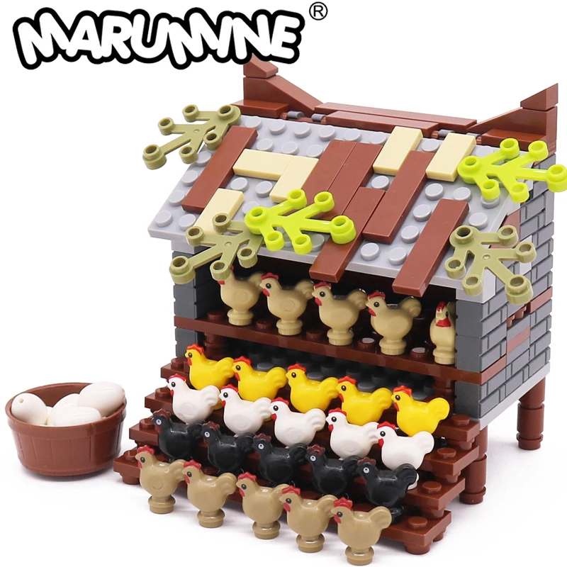 Marumine-173PCS-Chicken-MOC-Farm-Building-Blocks-Parts-95342-DIY ...