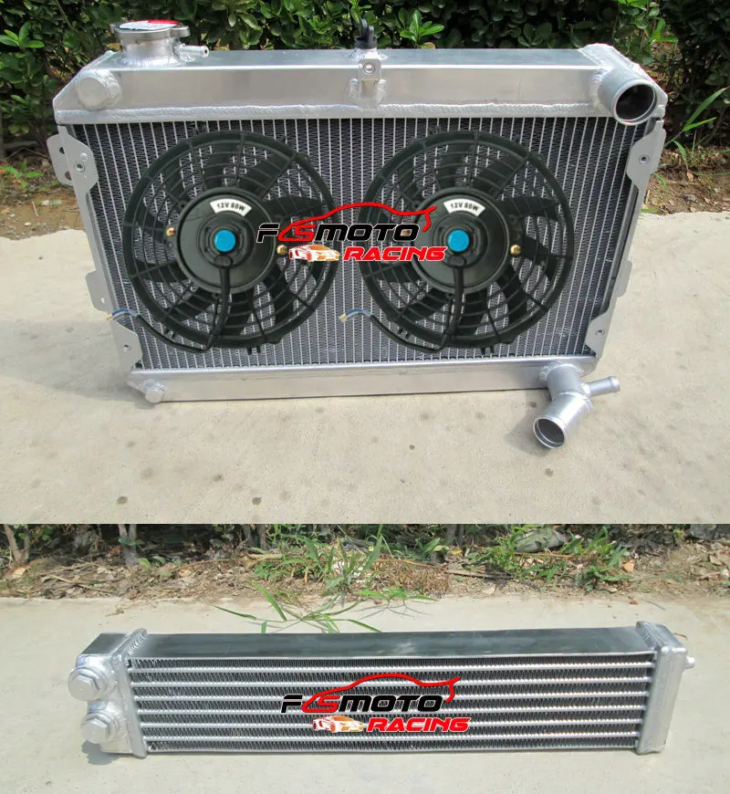 Aluminum Radiator + Oil Cooler + Fans For Mazda RX7 RX 7 Series 1 2 3 ...