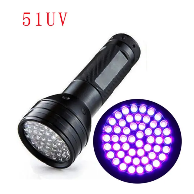 Portable UV Flashlight 100LED 51LED 12LED Ultraviolet Torch 395nm Black Light Outdoor Waterproof ...