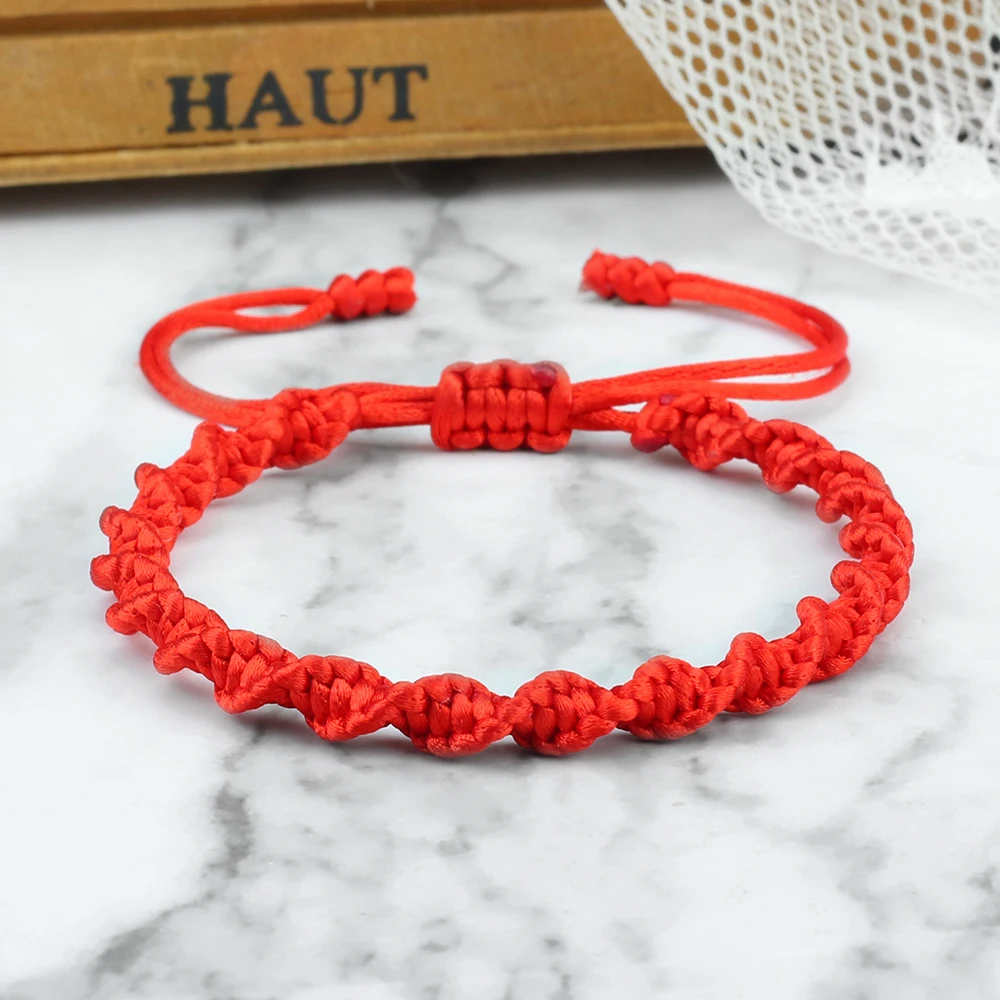 Red Black Thread Bracelets Lucky Buddha Handmade Braided Rope ...
