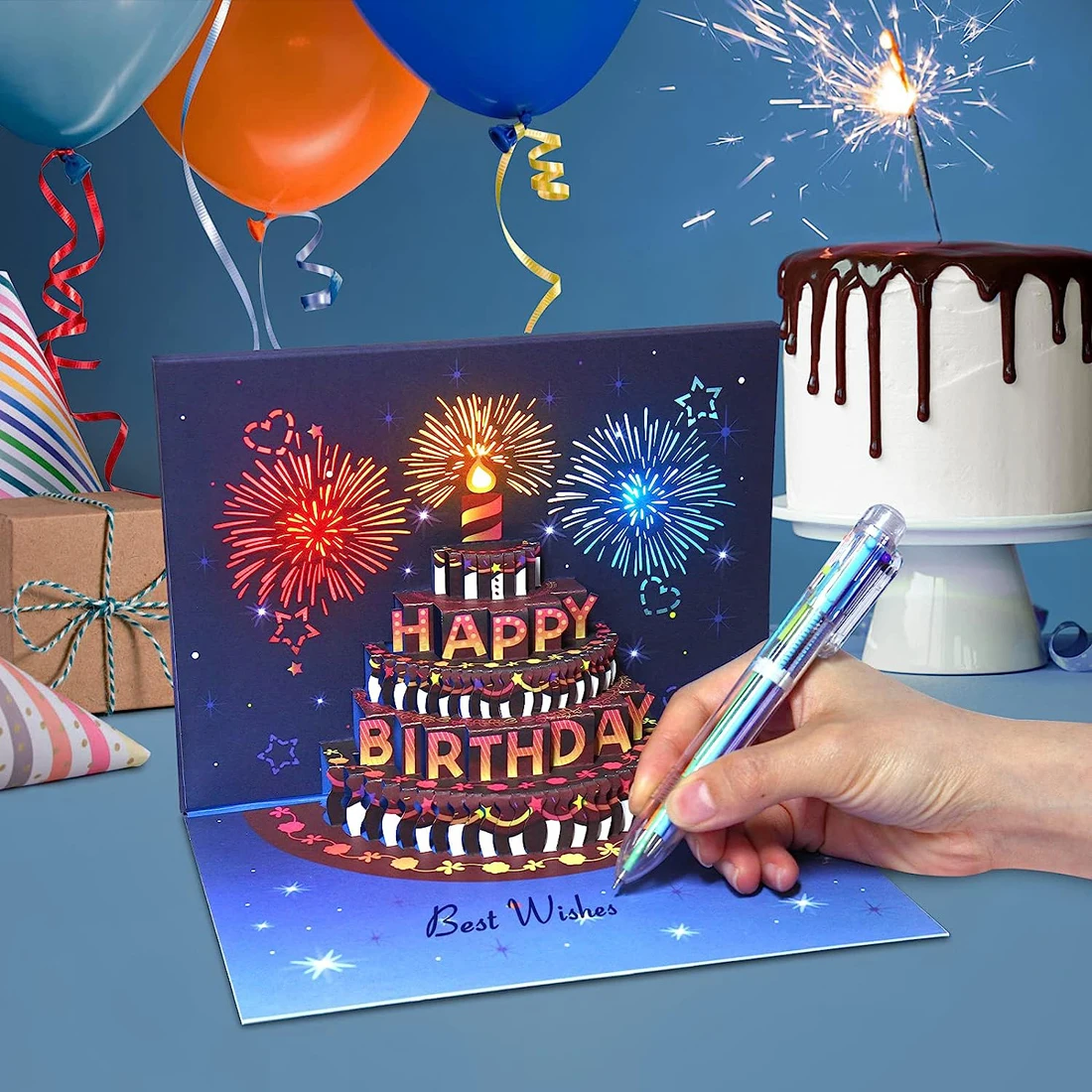 Happy Birthday Fireworks Cake