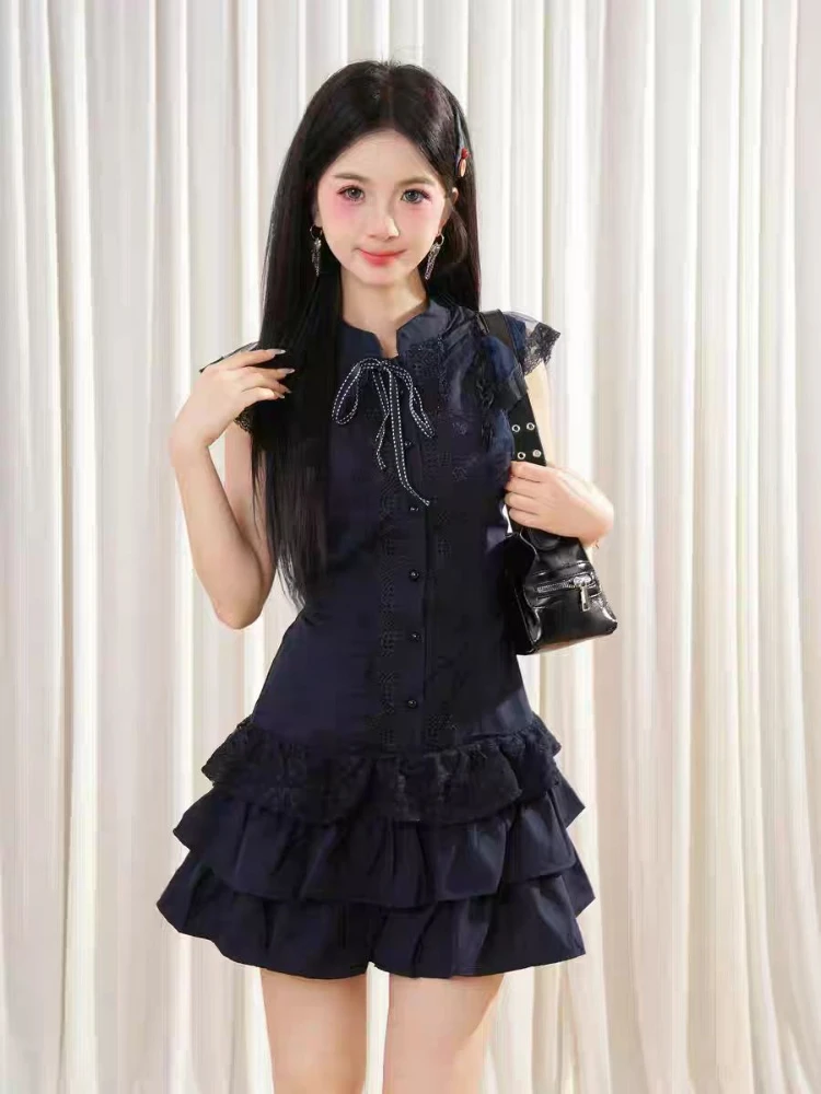 Vestido de estilo Preppy Vintage de verano para mujer, vestidos de ...