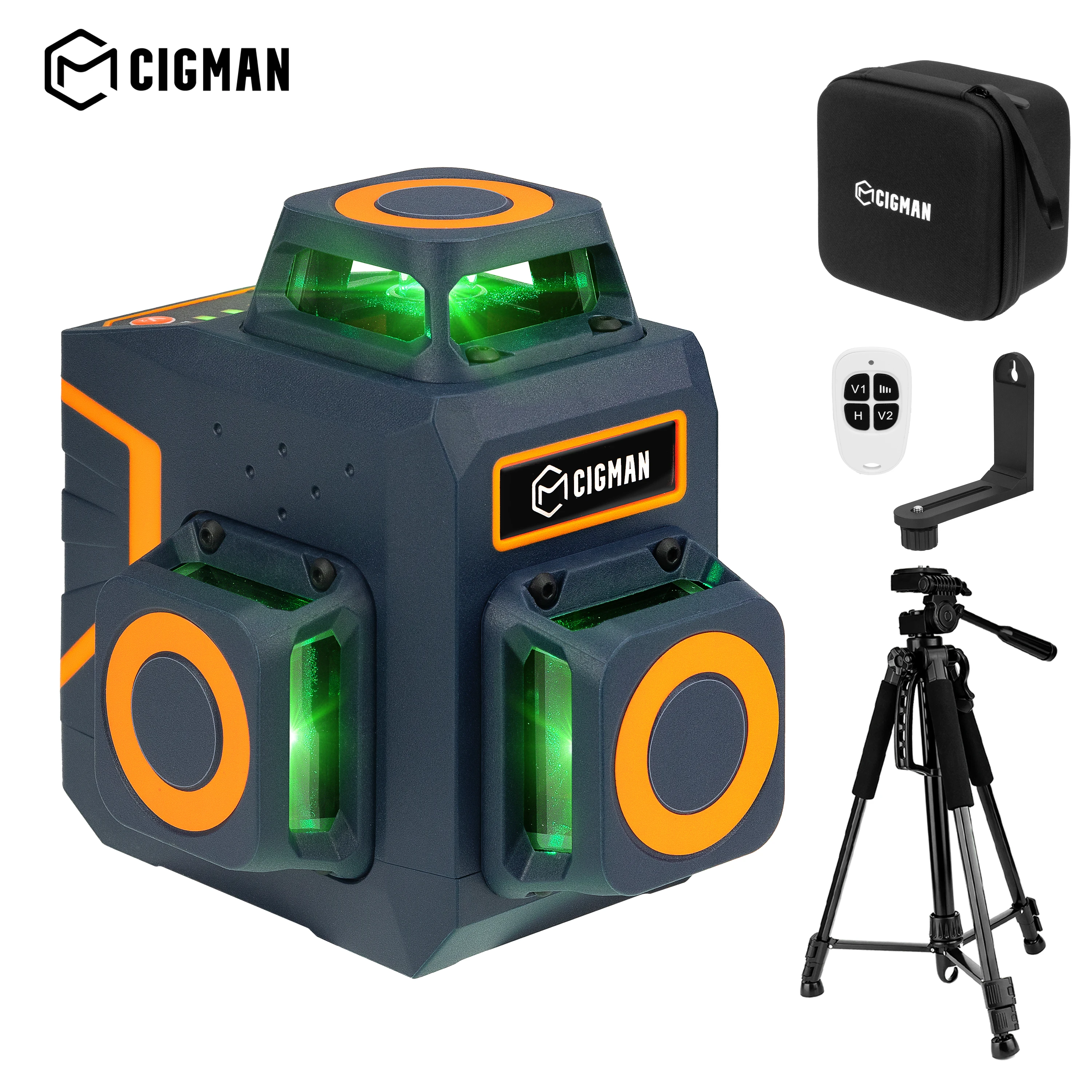 CIGMAN-12-Lines-Laser-Level-Self-Levelling-Horizontal-And-Vertical-360-Laser-Level-Green-Beam ...