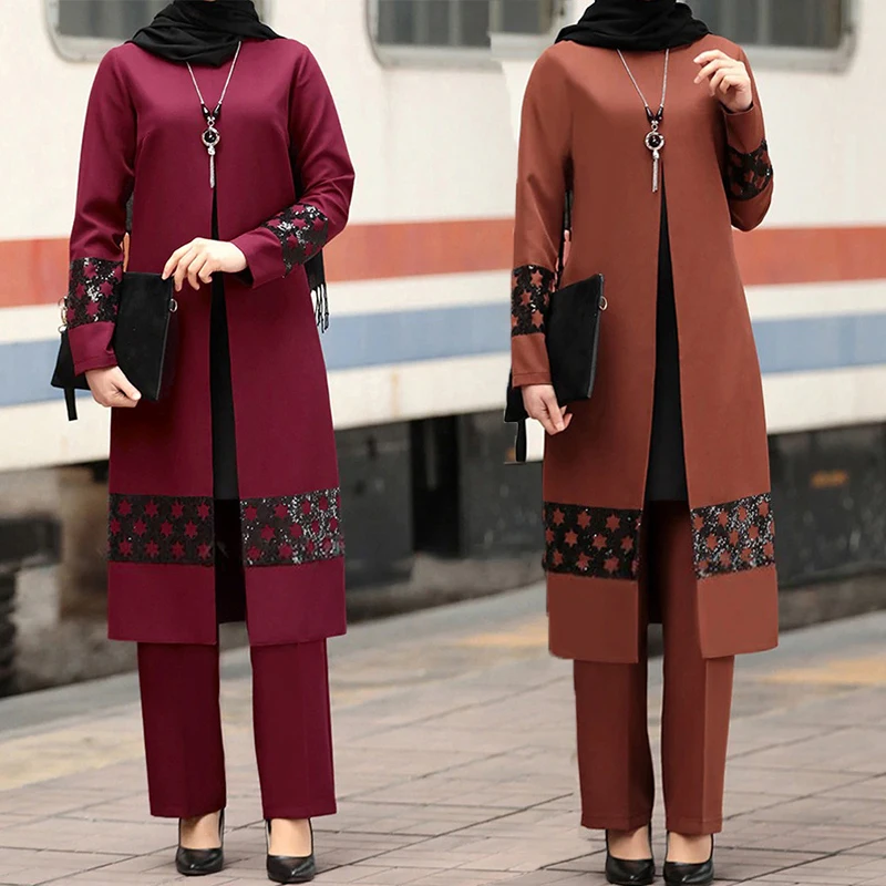 Superiority-Muslim-Women-Long-Top-Islamic-Suit-Muslim-Split-Design-Robe ...
