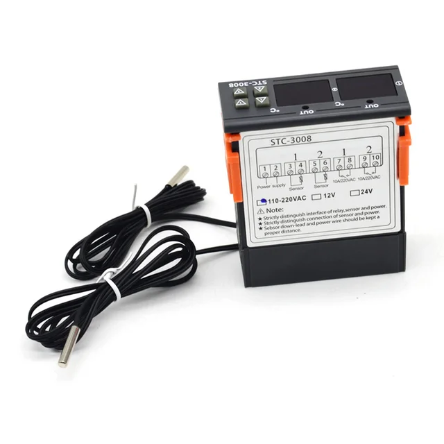 STC-3008 Temperature Controller Dual-Sensor Output Intelligent Digital ...