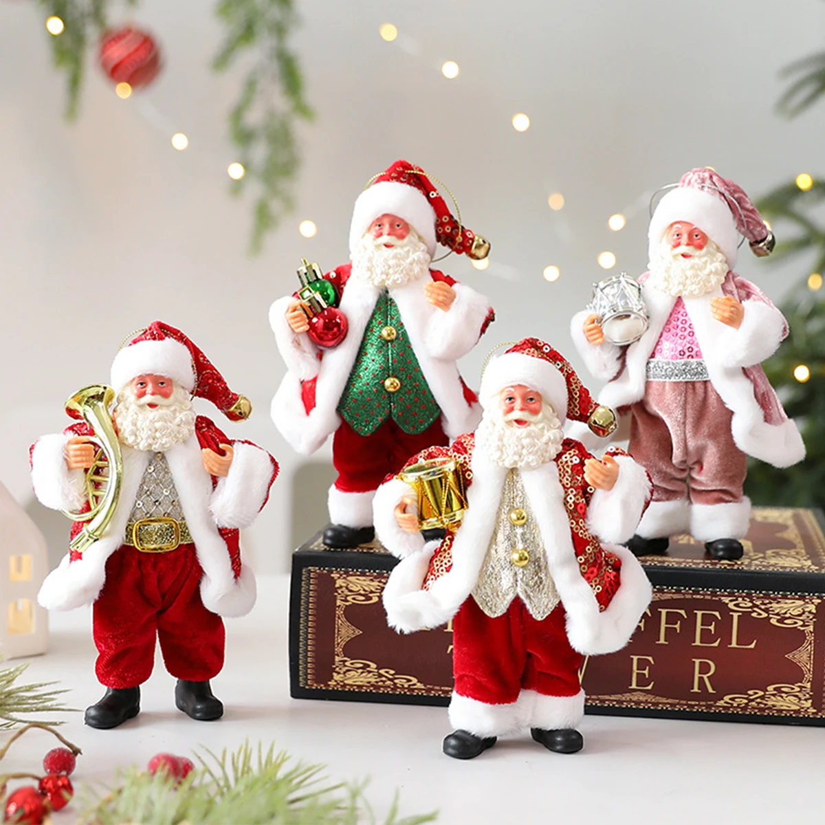 Fabric Santa Claus Toy Pendant Christmas Interior Decoration Christmas ...