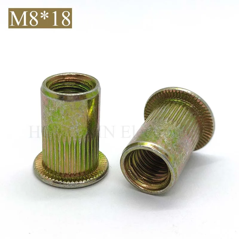M8-18-Carbon-Steel-Hex-Hexagon-Flat-Head-Binding-Rivet-Nut-Insert ...