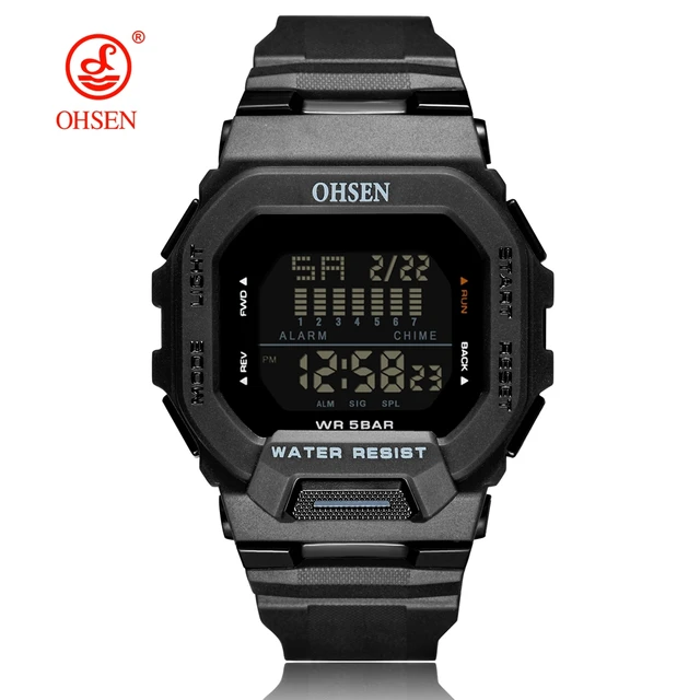 Fashion OHSEN Hombre Male Digital Watches 5ATM Dive Man Mens Sport ...
