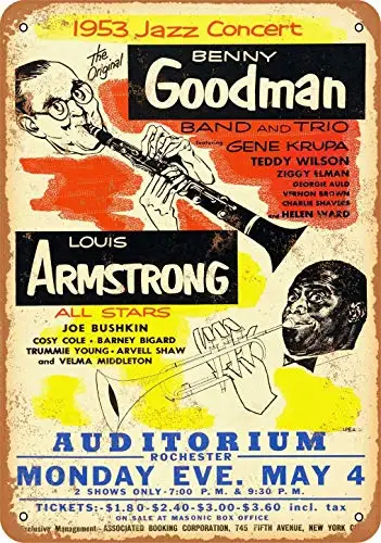 1953-Benny-Goodman-and-Louis-Armstrong-in-New-York-Vintage-Look-Metal ...