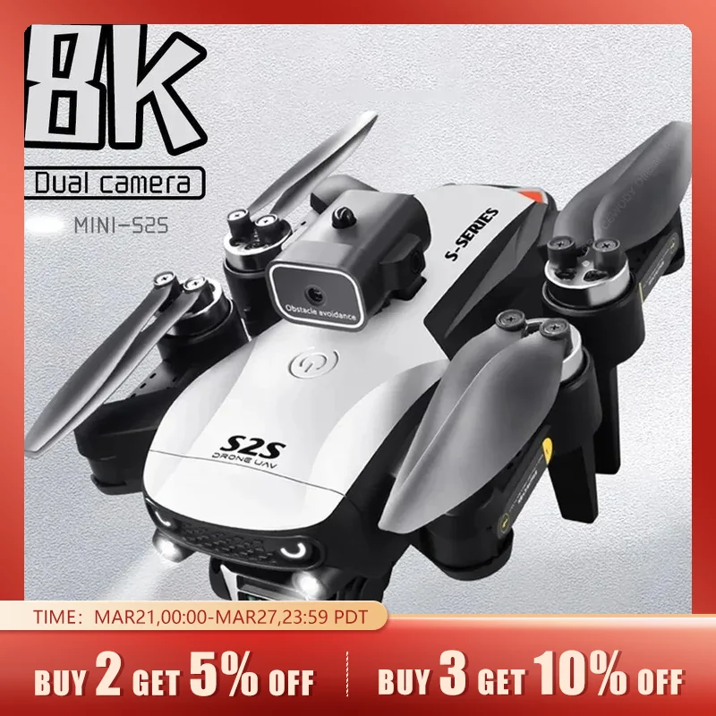 S2S Brushless Drone 4k Profesional 8K HD Dual Camera Obstacle Avoidance ...