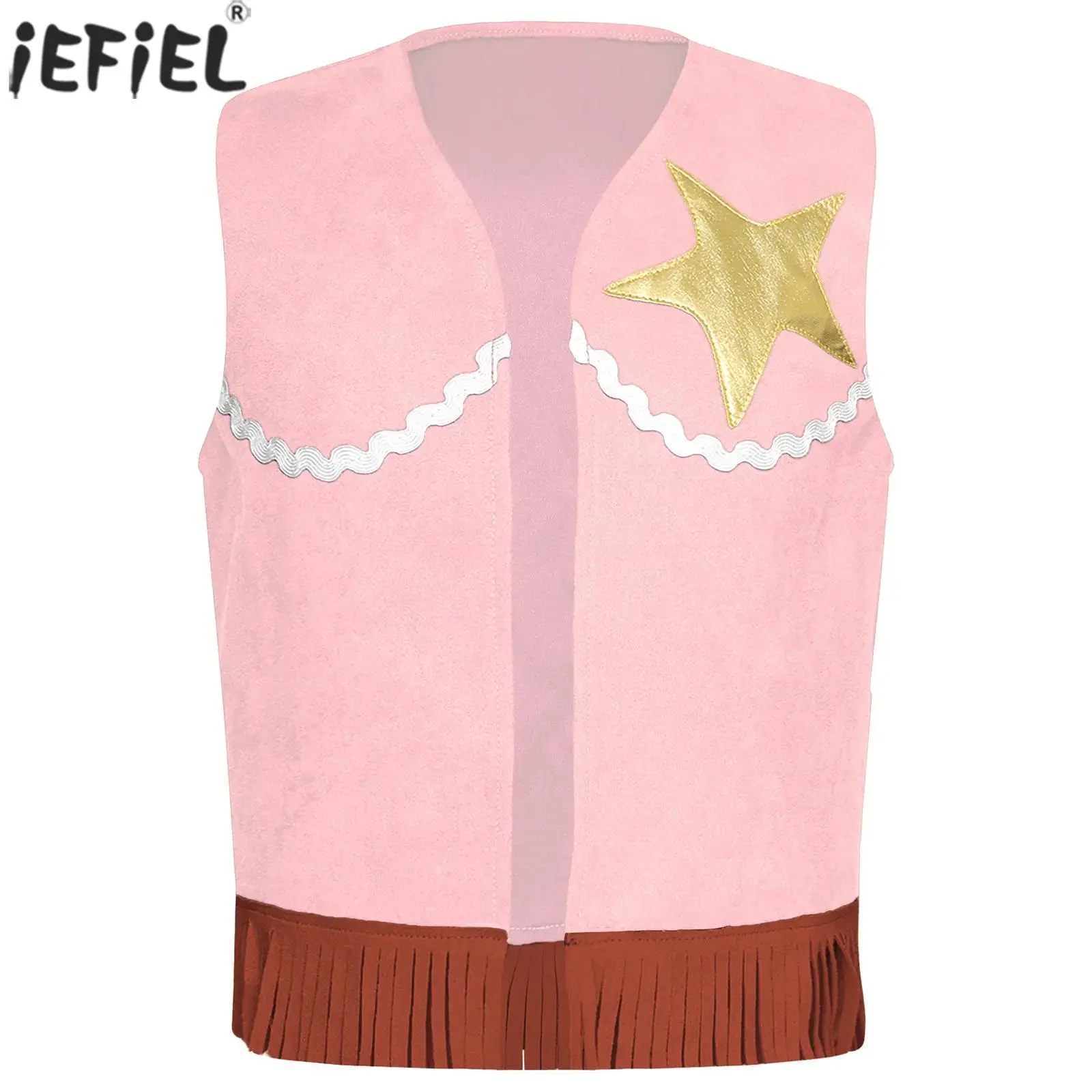 Kids Girls Western Cowboy Costume Halloween Fancy Dress Up Sleeveless ...