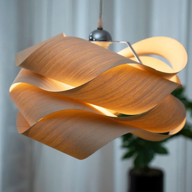 Led-Pendant-Chandeliers-Modern-Room-Wood-Skin-Modest-Ceiling-Lamps ...