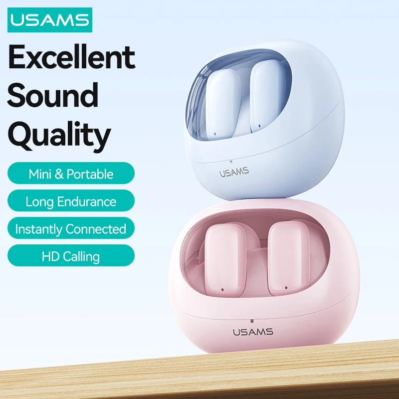 USAMS-TWS-Earphones-Bluetooth-5-3-Wireless-Headphones-Mini-and-Compact ...