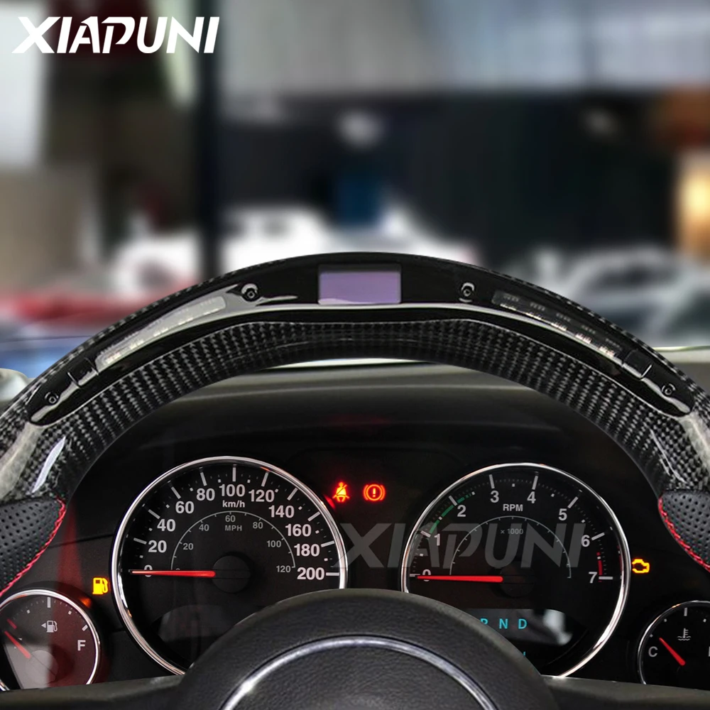 Custom Handmade Carbon Fiber Racing Steering Wheel with LED for Jeep ...