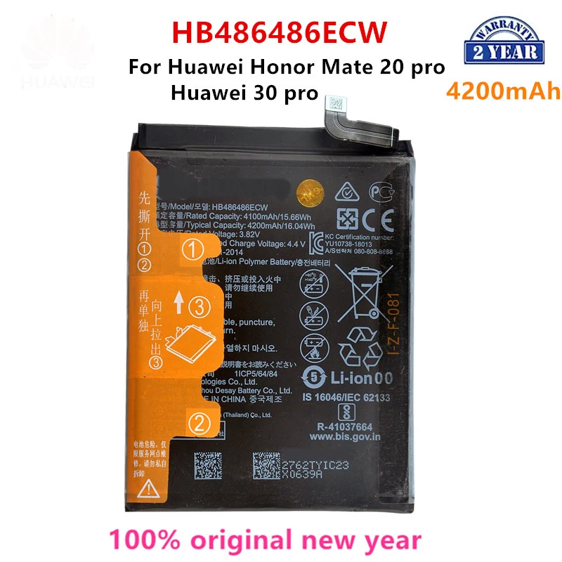 100-Orginal-HB486486ECW-4200mAh-Phone-Battery-For-Huawei-P30-Pro-Mate20 ...
