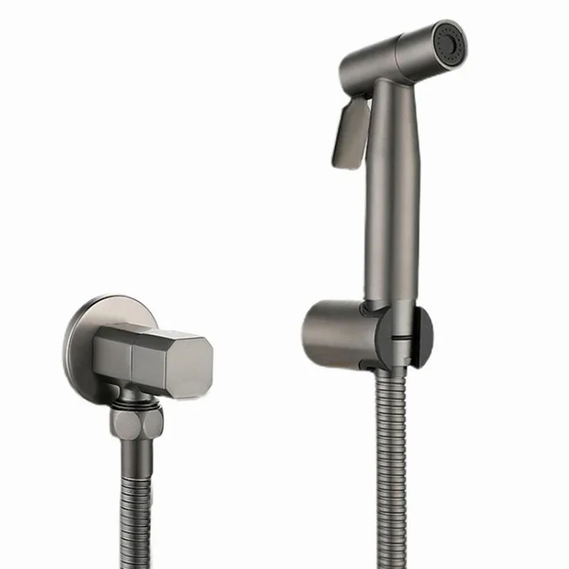 Gunmetal-gray-Bidet-Sprayer-Douche-Toilet-Kit-brushed-gray-BrassShattaf ...