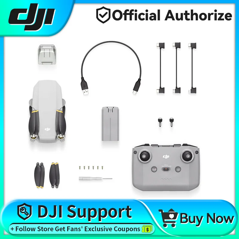 Dji mini 2 combo 249g 4k/30fps vídeo 10km 720p transmissi quicktransfer 4x zoom digital nível 5 ...