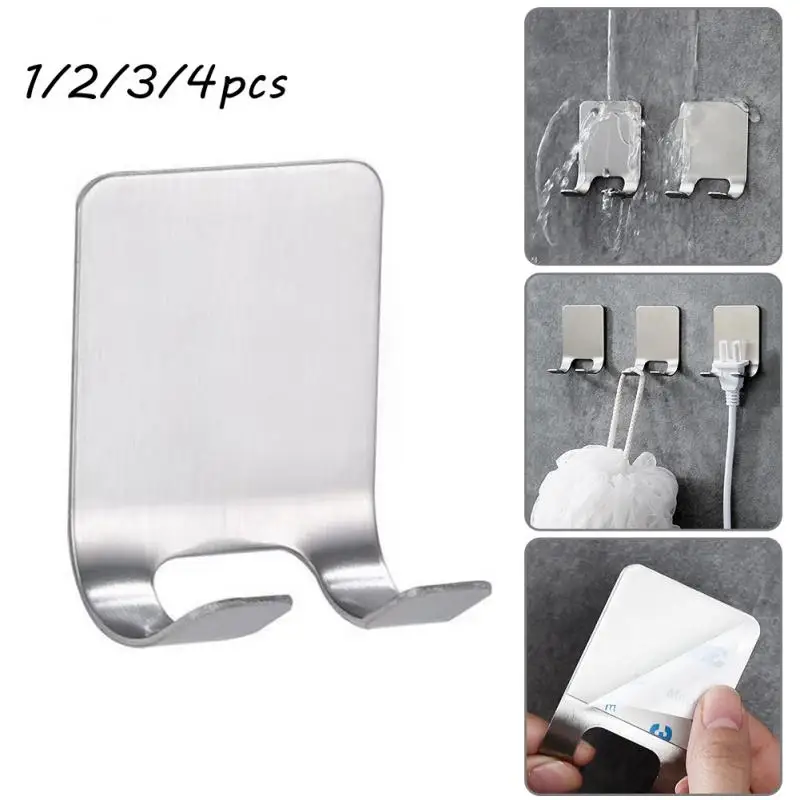 1-2-3-4pcs-Bathroom-Stainless-Steel-Razor-Holder-Storage-Hook-Wall-Men ...