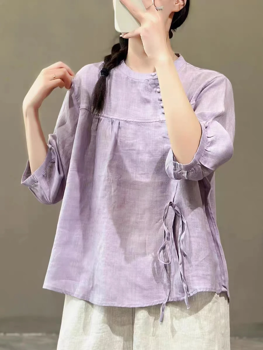 Women-s-Diagonal-Ramie-Shirts-Cut-the-Tag-off-Age-Reducing-Slimming ...