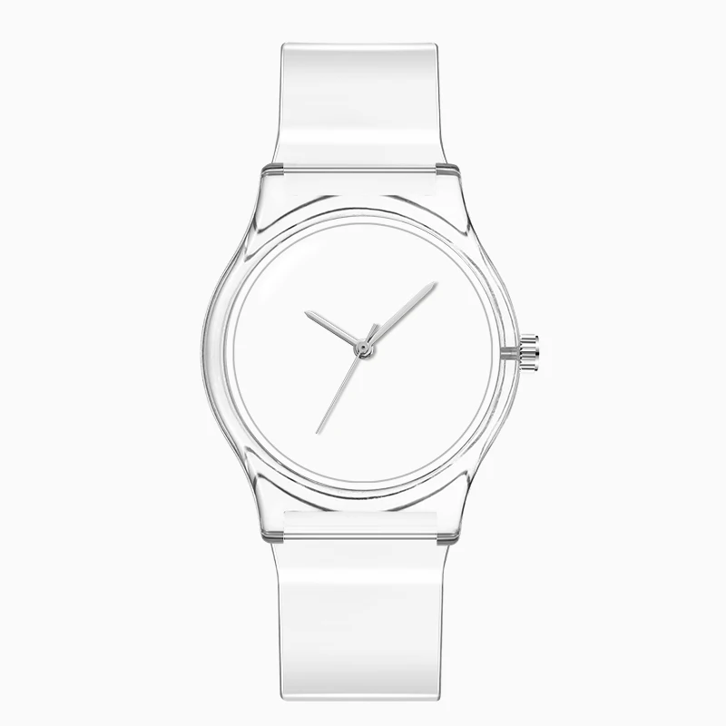 Full-Clear-Watch-Empty-White-Face-Plastic-Watch-Blank-Dial-Personalised ...