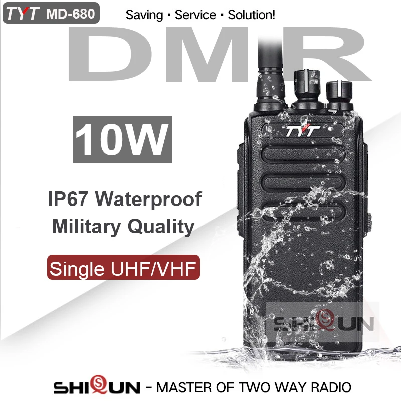 TYT walkie talkie MD 680, Radio Digital TDMA de 10W, IP67, 136 174Mhz ...