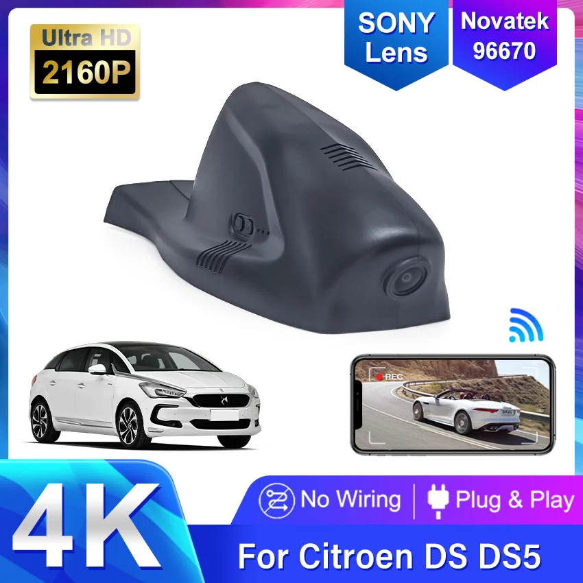 New Plug and Play Car DVR Dash Cam Recorder Wi-Fi GPS 4K 2160P For ...
