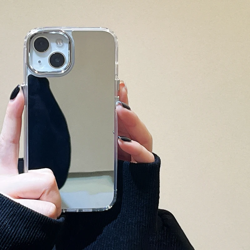 Luxury-Plating-Make-Up-Mirror-Phone-Case-For-iPhone-15-11-12-13-14-Pro ...