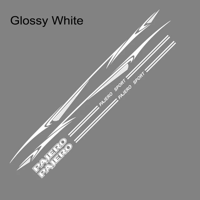 For Mitsubishi Pajero 2pcs Car Long Side Stickers Vinyl Styling Auto ...