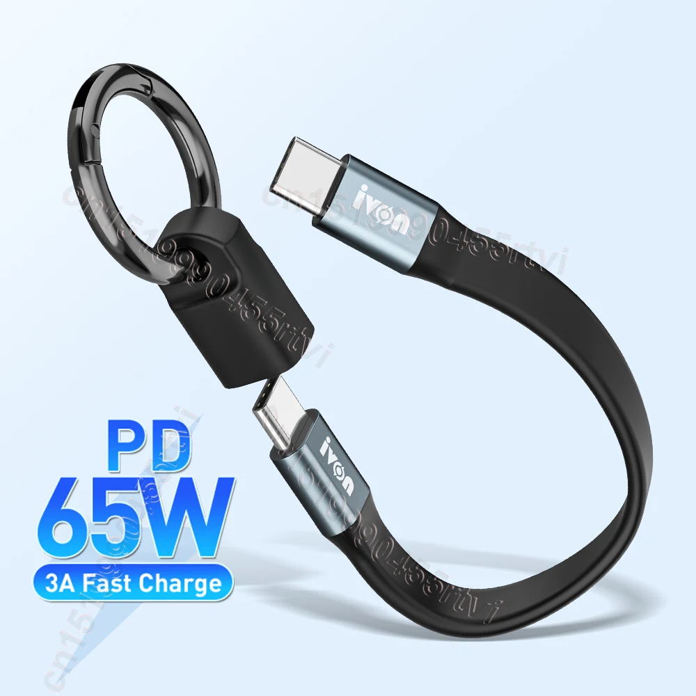 Mini-Keychain-PD65W-USB-Type-C-to-USB-C-Data-Cable-For-Samsung-Xiaomi ...