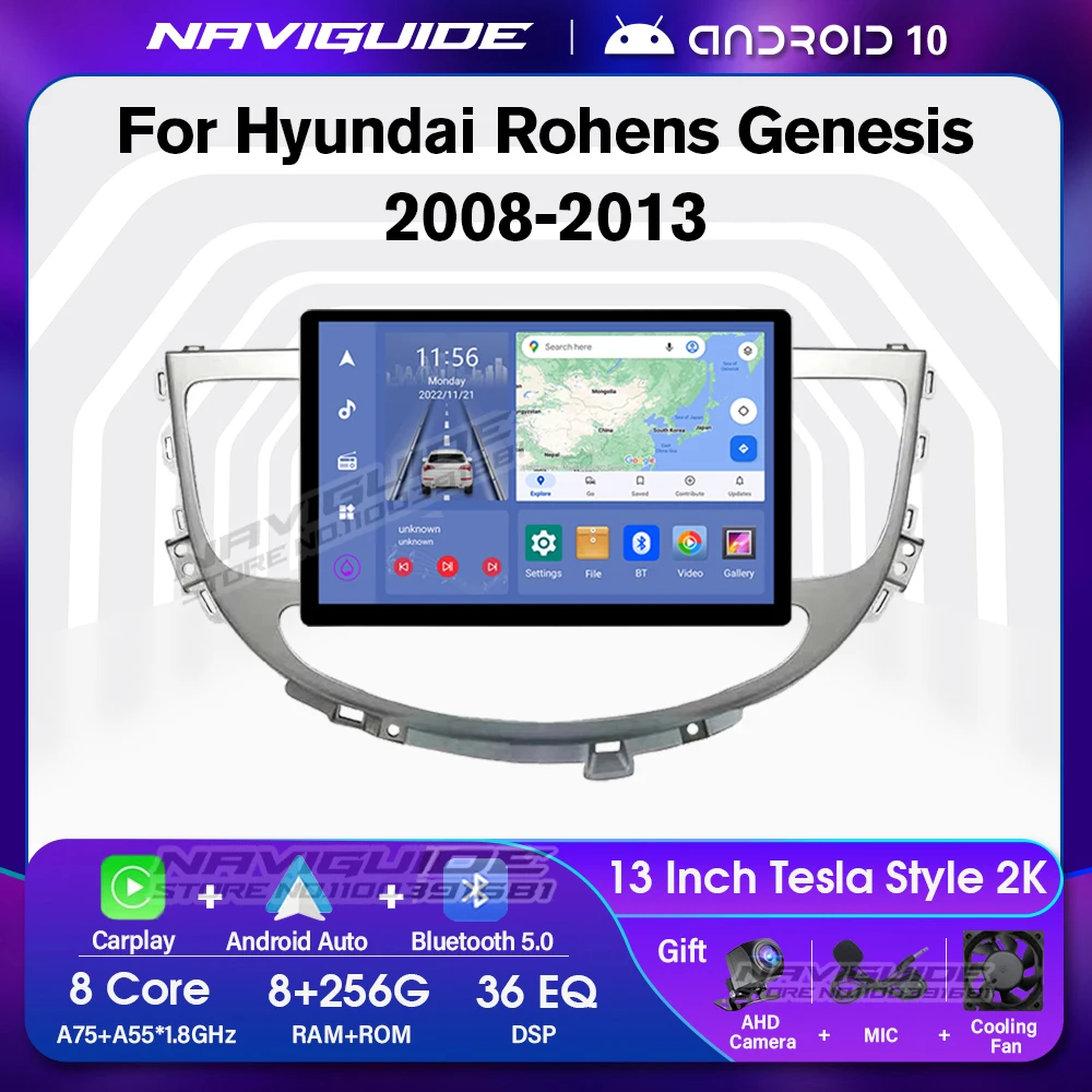 NAVIGUIDE-Y1-13inch-Car-Radio-For-Hyundai-Rohens-Genesis-2008-2013 ...