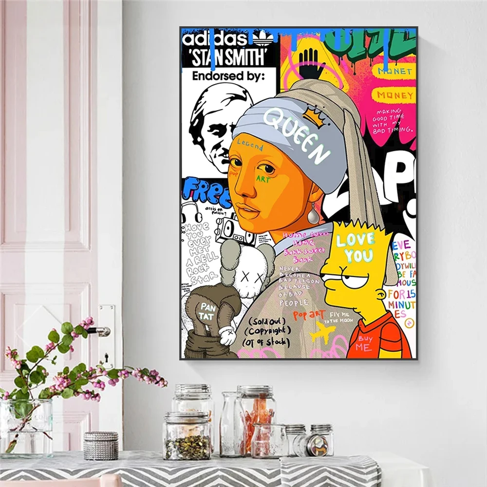 Disney-Fun-Simpsons-Abstract-Girl-Wearing-Pearl-Earrings-Poster-Cartoon ...