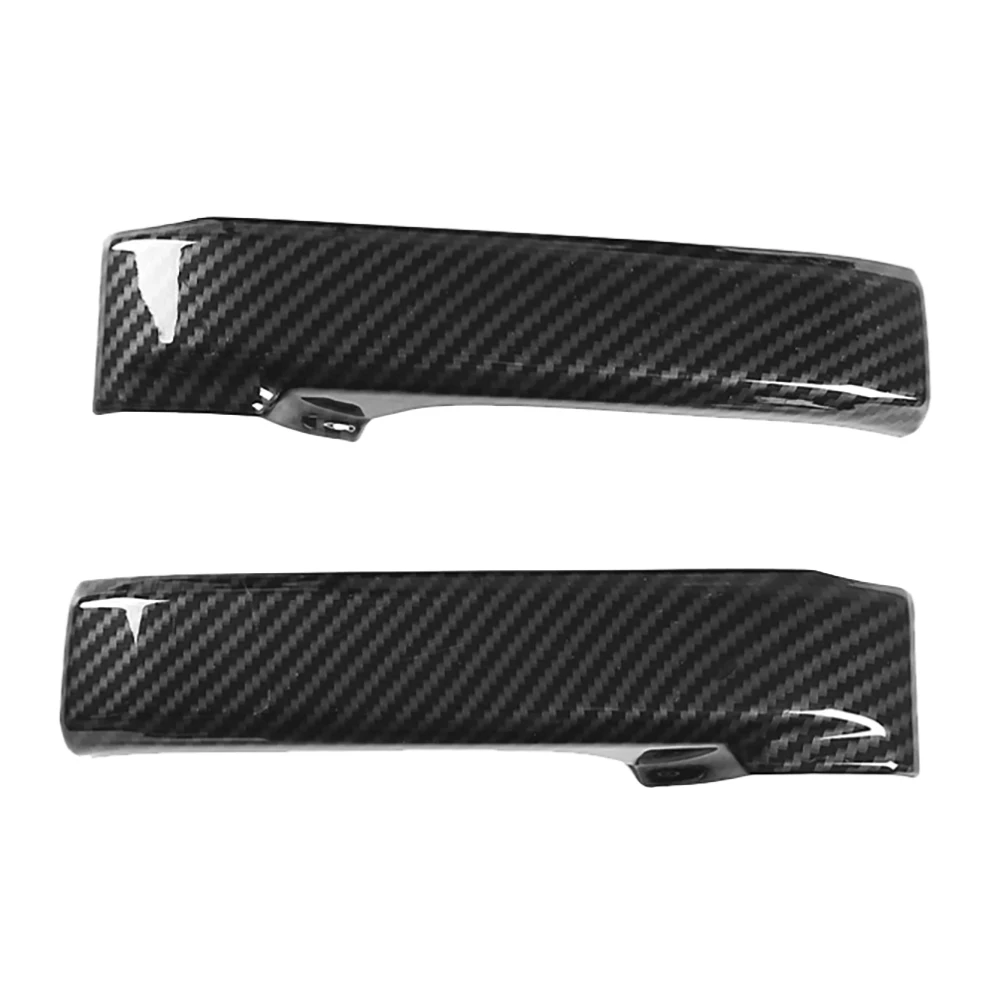2Pcs Carbon Fiber Car Inner Door Handle Trim Pull Grab Panel Handle ...