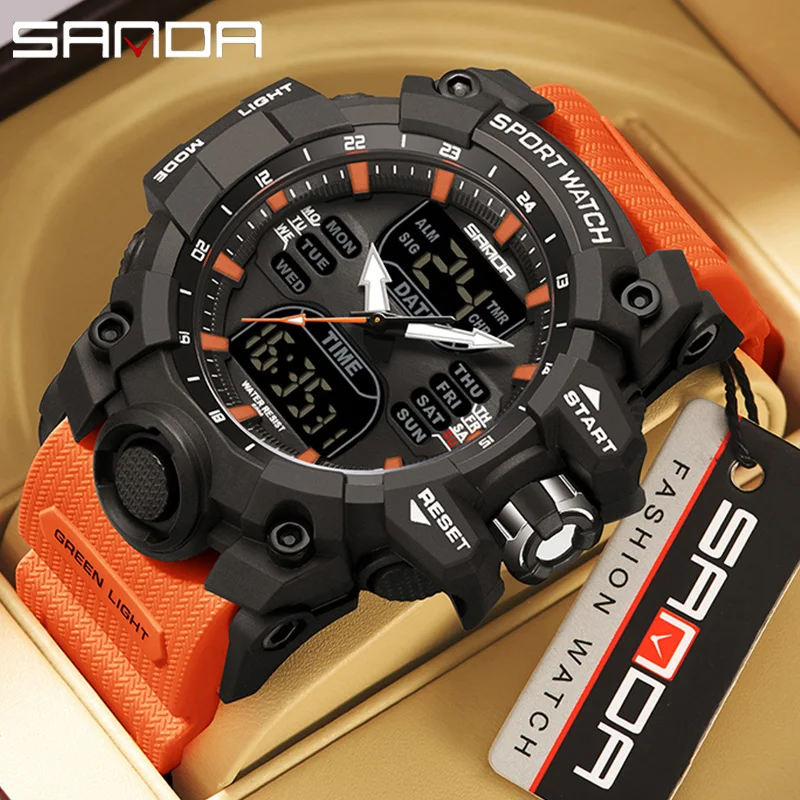 SANDA-G-Style-Step-Calorimeter-Single-Electronic-Watch-Nightlight ...