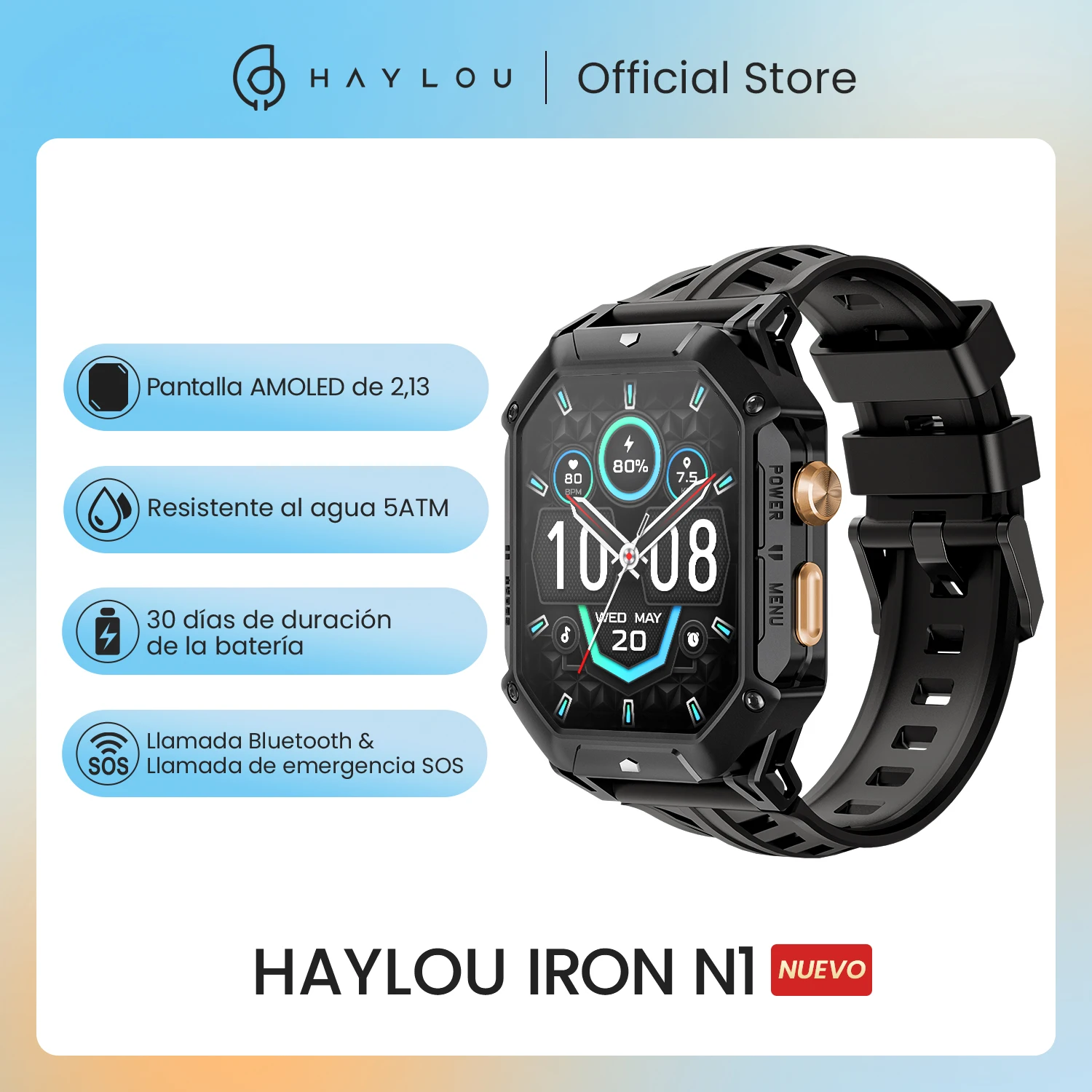 HAYLOU-IRON-N1-Reloj-Inteligente-Pantalla-AMOLED-de-2-13-5ATM ...