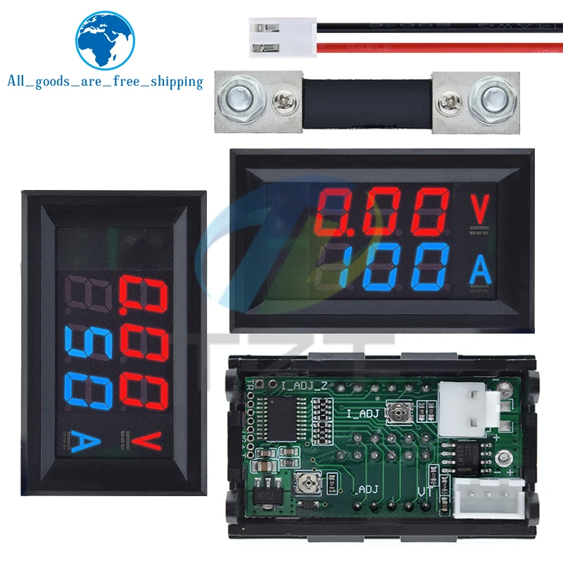 DC 6-120V 50A 100A Voltmeter Ammeter LED Amp voltmeter Digital Volt ...