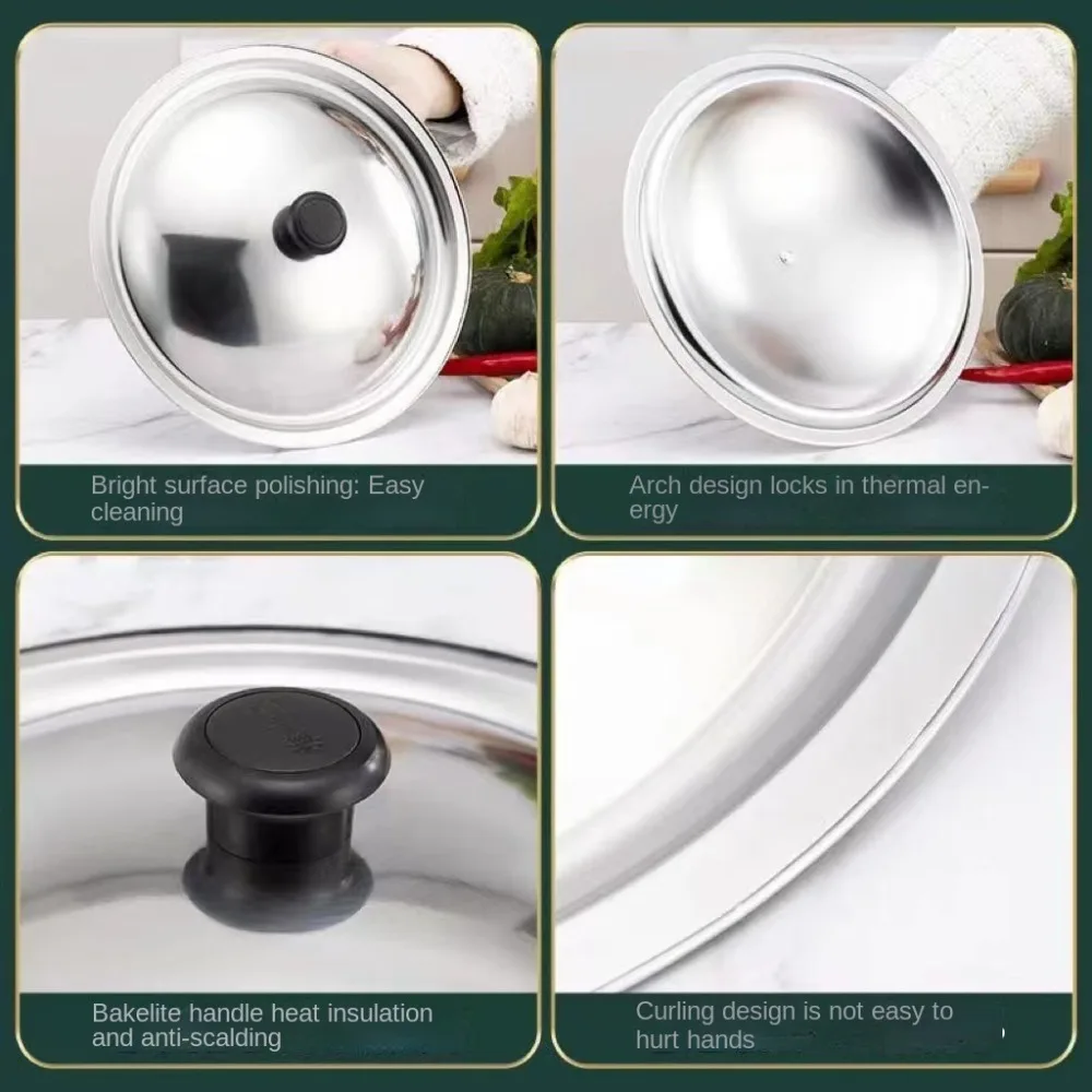 Durable Universal Pot Cover Round Stainless Steel Frying Pan Cover ...