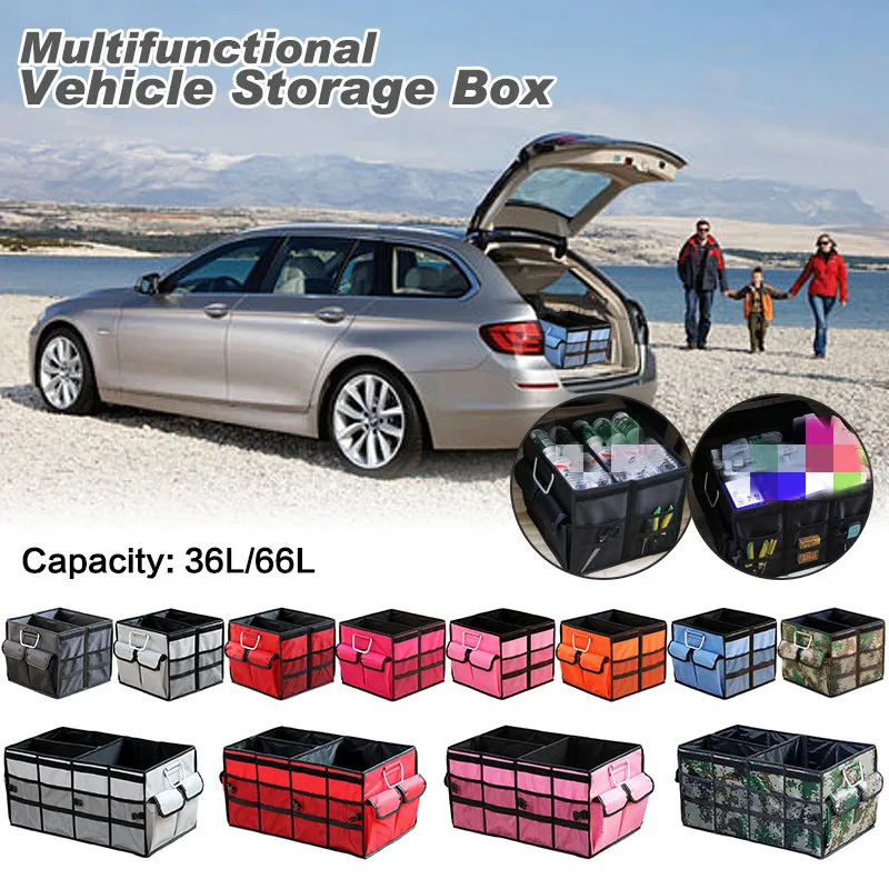 36-66L-Foldable-Waterproof-Oxford-Storage-Box-Trunk-Luggage-Cargo-Car ...