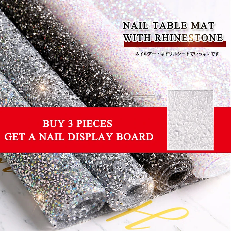 Tszs 1pcs/lot 2021 New Design Diamond Nail Table Mat With Rhinestone ...