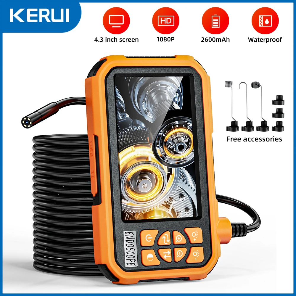 KERUI Borescope for Pipe Industrial Endoscope Camera with 4.3 inch ...